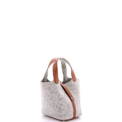 HERMES Picotin Lock Bucket Bag Felt With Leather Pm