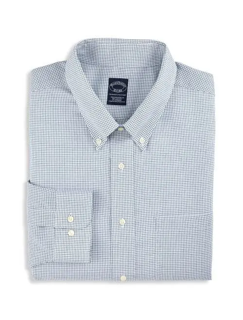 Brooks Brothers Big & Tall Non-iron Micro Check Dress Shirt - Green