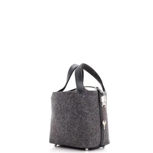Hermès Picotin Lock Bag Felt With Leather Pm - Grey