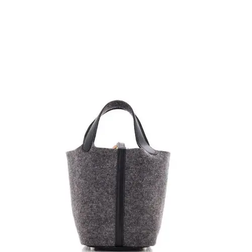 Hermès Picotin Lock Bag Felt With Leather Pm - Grey