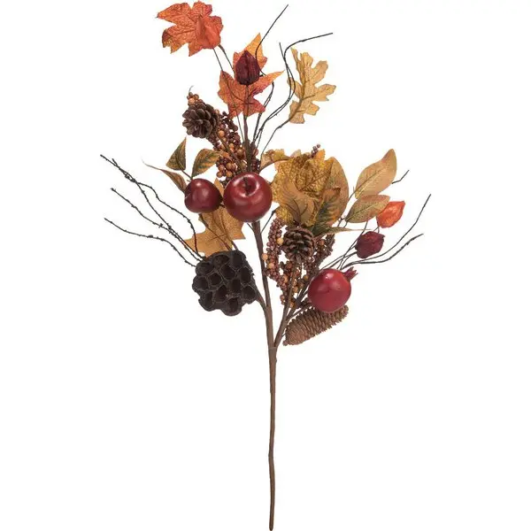 TRANSPAC Harvest Fall Multicolor Artificial Leaf Spray For Autumn Decor - Multicolored
