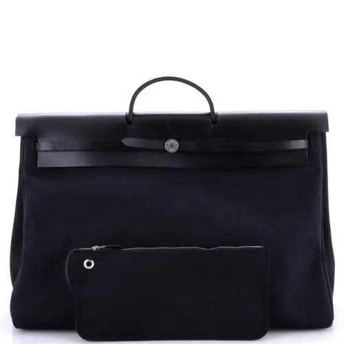 Hermès Herbag Zip Leather And Toile 50