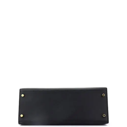 Hermès Kelly Handbag Black Epsom With Gold Hardware 28