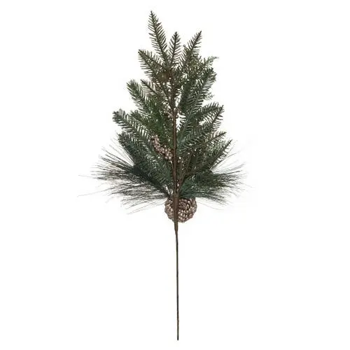 TRANSPAC Multicolor Christmas Pine Spray With Golden Accents For Decor