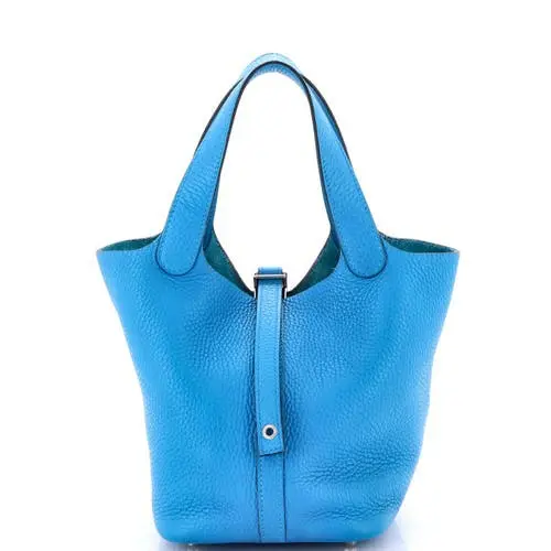 Hermès Picotin Lock Bag Clemence Pm - Blue