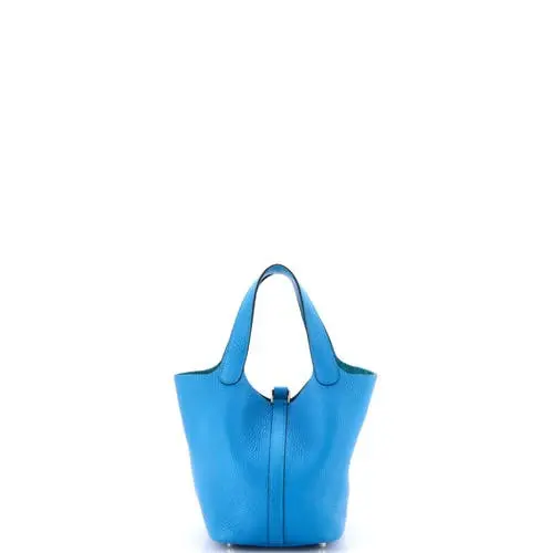 Hermès Picotin Lock Bag Clemence Pm - Blue