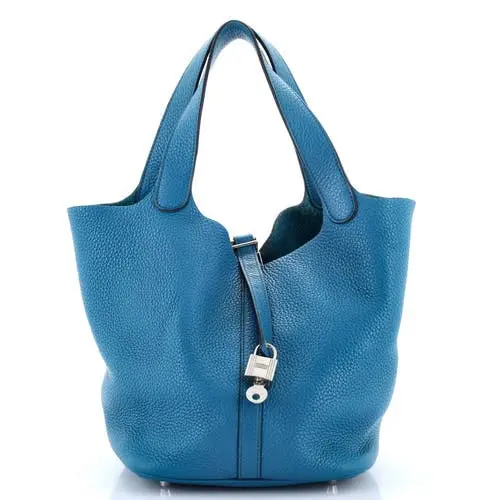 Hermès Picotin Lock Bag Clemence Mm - Blue