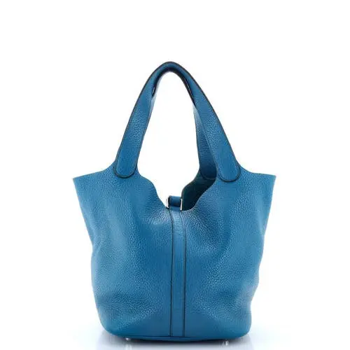 Hermès Picotin Lock Bag Clemence Mm - Blue