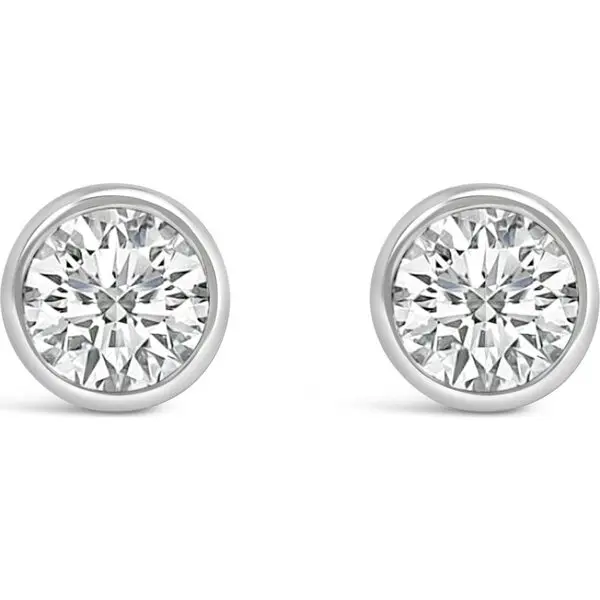 HAUS OF BRILLIANCE 14k Gold Lab Grown Diamond Solitaire Stud Earrings - White