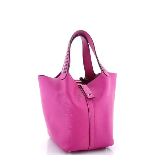 Hermès Picotin Lock Bag Tressage Epsom Pm - Pink