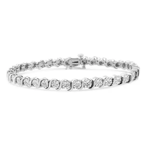 HAUS OF BRILLIANCE 925 Sterling Silver 1/10 Cttw Diamond Tennis Bracelet - White