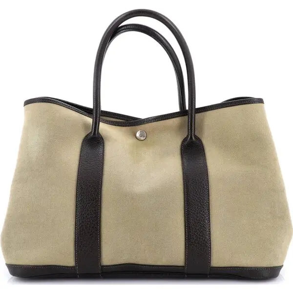 Hermès Garden Party Tote Toile And Leather 36 - Beige
