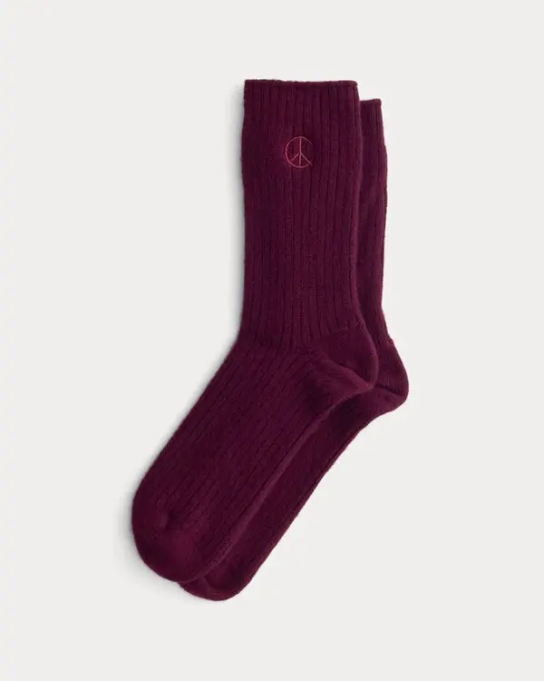 Everlane X Peace & Quiet Cashmere Socks - Wine