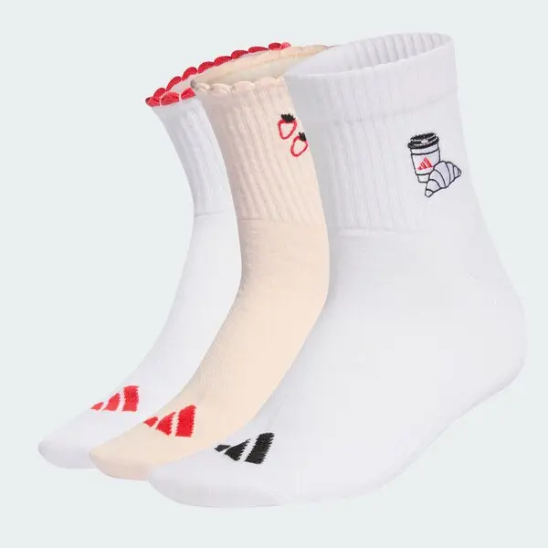 Adidas Graphic Socks 3-pair Pack - Wonder Quartz / White / Pure Ruby