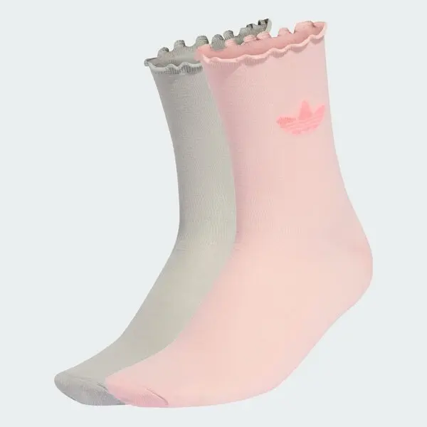 Adidas Ruffle Socks 2 Pairs - Sandy Pink / Grey Two