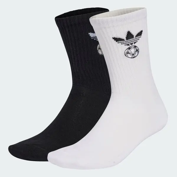 Adidas Football Embroidered Crew Socks - White / Black