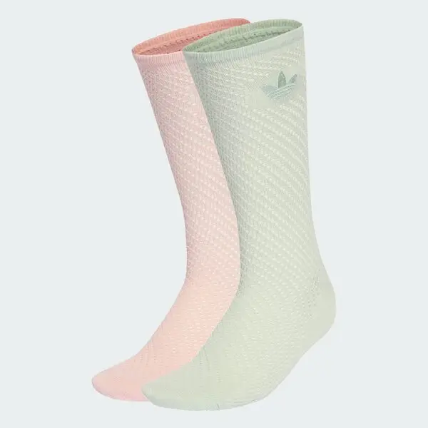 Adidas Crochet Crew Socks 2 Pairs - Sandy Pink / Linen Green
