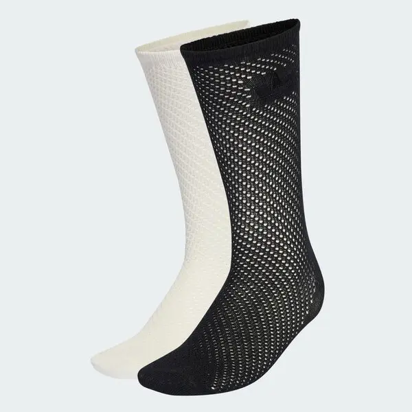 Adidas Crochet Crew Socks 2 Pairs - Off White / Black