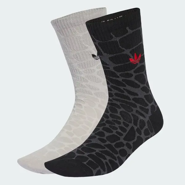 Adidas Croco Crew Socks 2 Pairs - Black / Grey Three