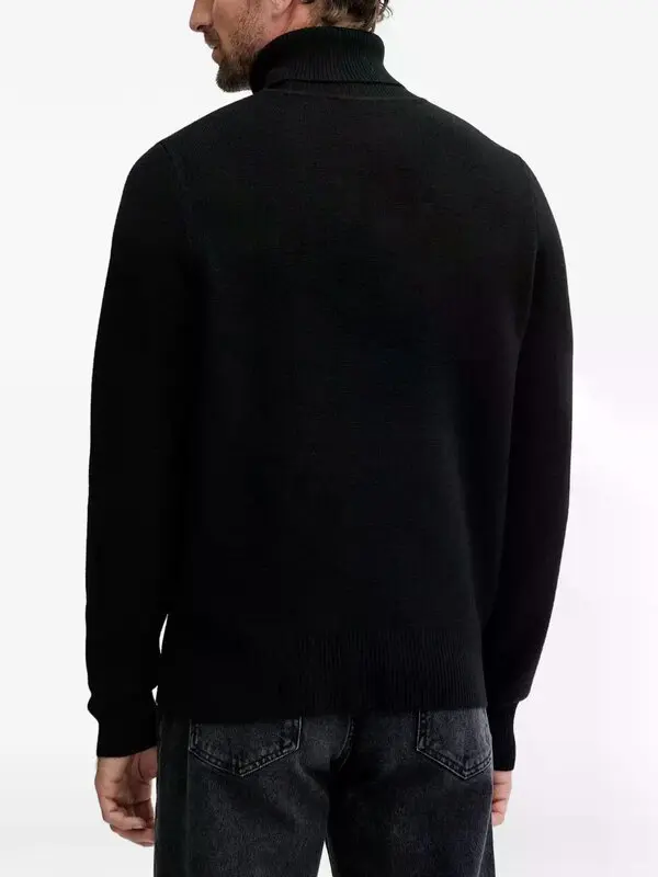 Versace Logo-embroidered Roll-neck Sweater