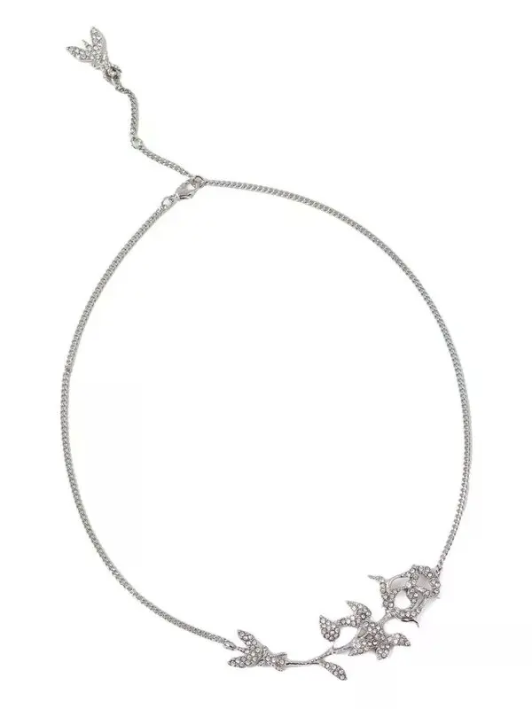 Patrizia Pepe Rose-embellished Necklace - Silver