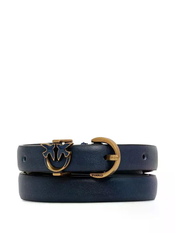 Pinko Love Birds Embellished Buckle Belt - Blue