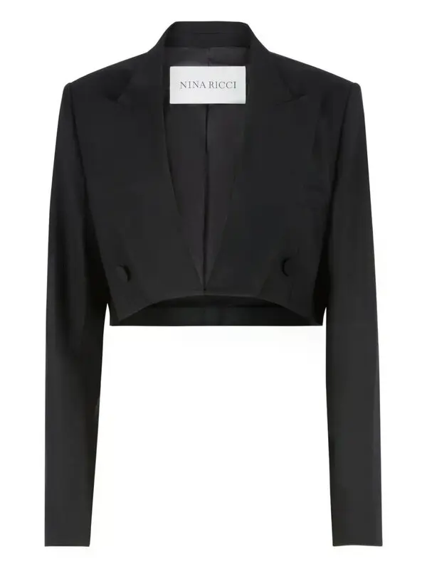 Nina Ricci Wool Cropped Double-breasted Blazer