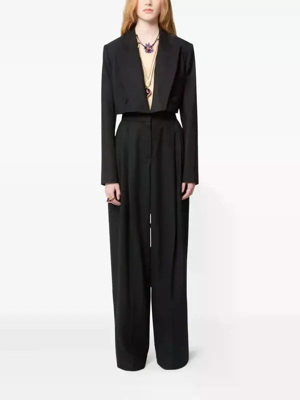 Nina Ricci Wool Cropped Double-breasted Blazer