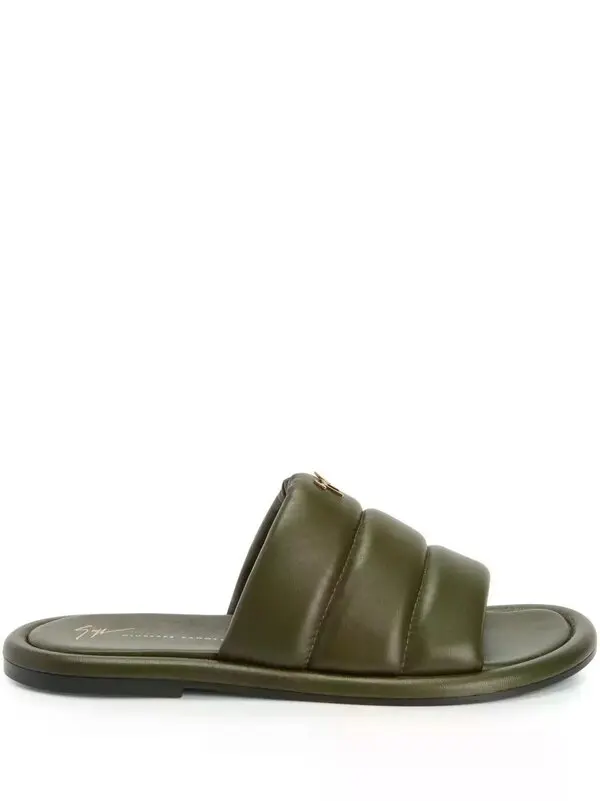 GIUSEPPE ZANOTTI Harmande Padded Slides - Green