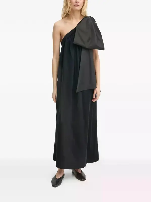 Sleeper Bow One-shoulder Midi Dress