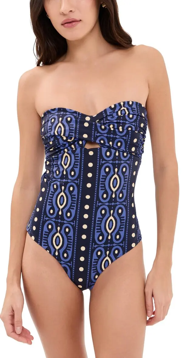 Johanna Ortiz Tribal Lastly Onepiece - Navy/ecru