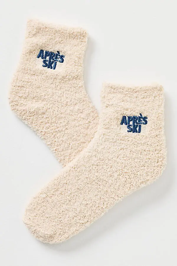 WORN/WEST Icon Embroidered Crew Socks - Ivory