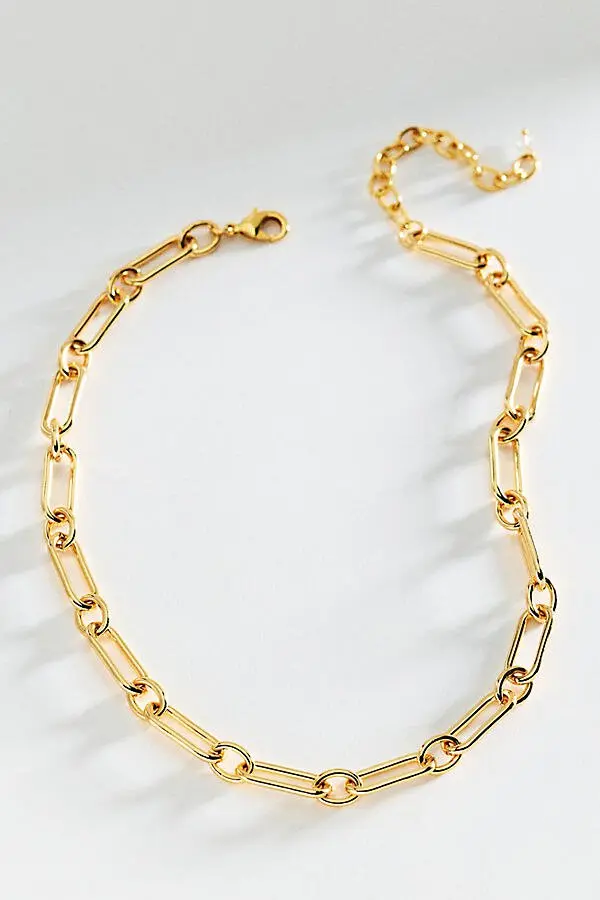 Anthropologie Paperclip Chain Necklace - Gold