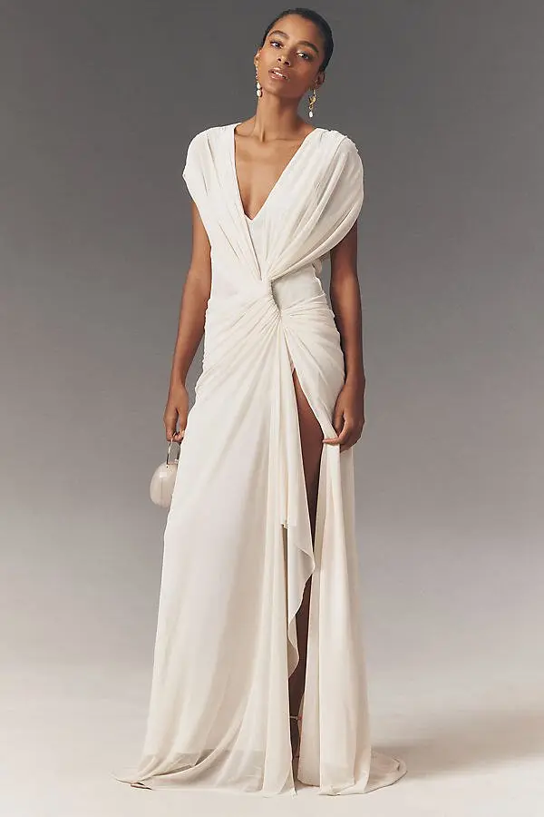 Bec & Bridge Draped V-neck Gown