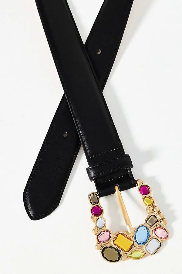 Streets Ahead Mixed Gem Leather Belt