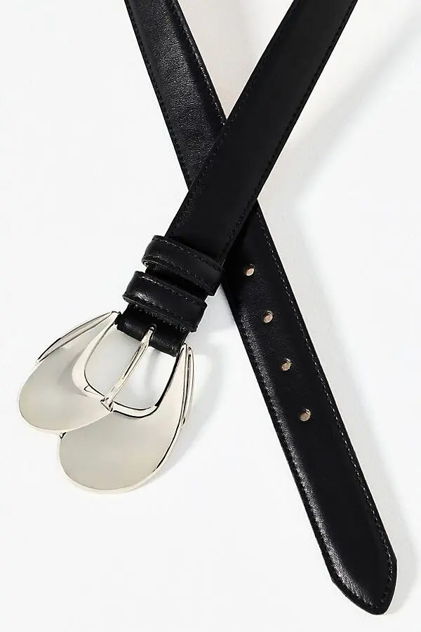 Streets Ahead Heart Buckle Leather Belt