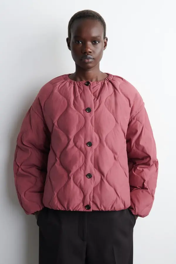 Cos Gathered Quilted Down Jacket