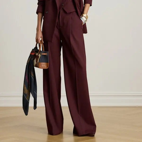 Ralph Lauren Wool-blend Twill Wide-leg Pants
