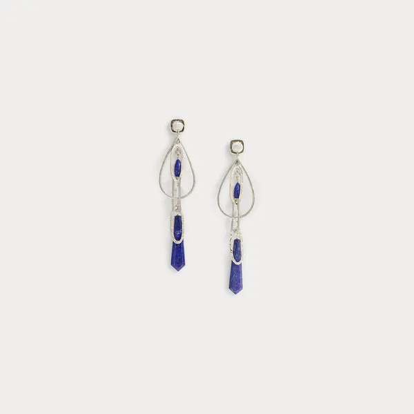 Ralph Lauren Double-sided Lapis Drop Earrings - Grey/blue