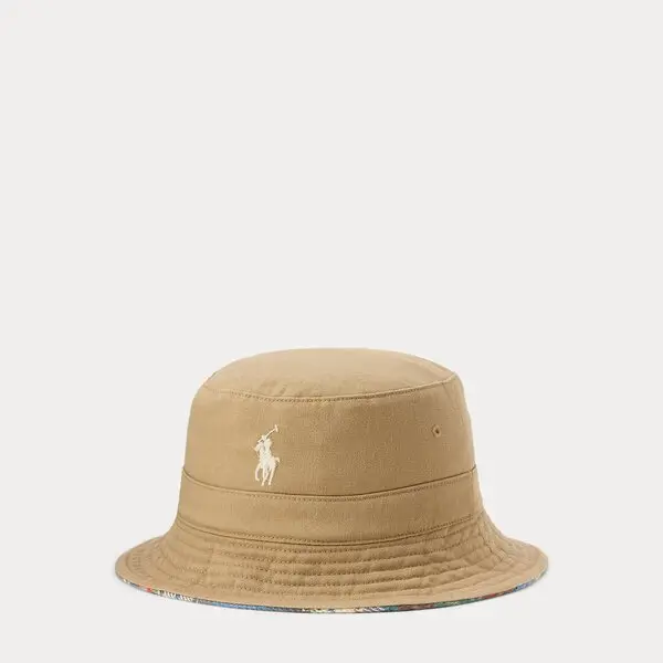 Ralph Lauren Reversible Twill-flannel Bucket Hat - Cafe Tan