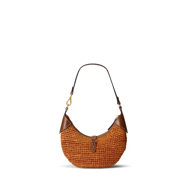 Ralph Lauren Polo Id Raffia Mini Shoulder Bag - Sequoia/cuoio