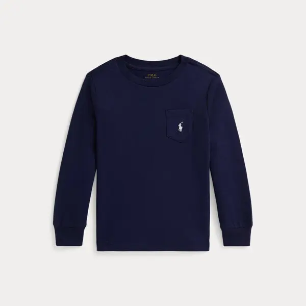Ralph Lauren Triple-pony Cotton Long-sleeve Tee - Newport Navy