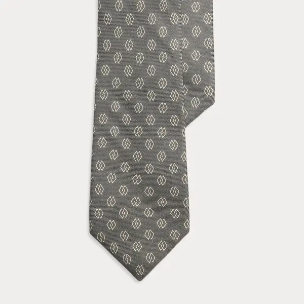 Ralph Lauren Linked-diamonds Cashmere-silk Tie - Grey
