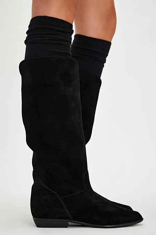 Jeffrey Campbell Saratoga Slouch Boots - Black Suede