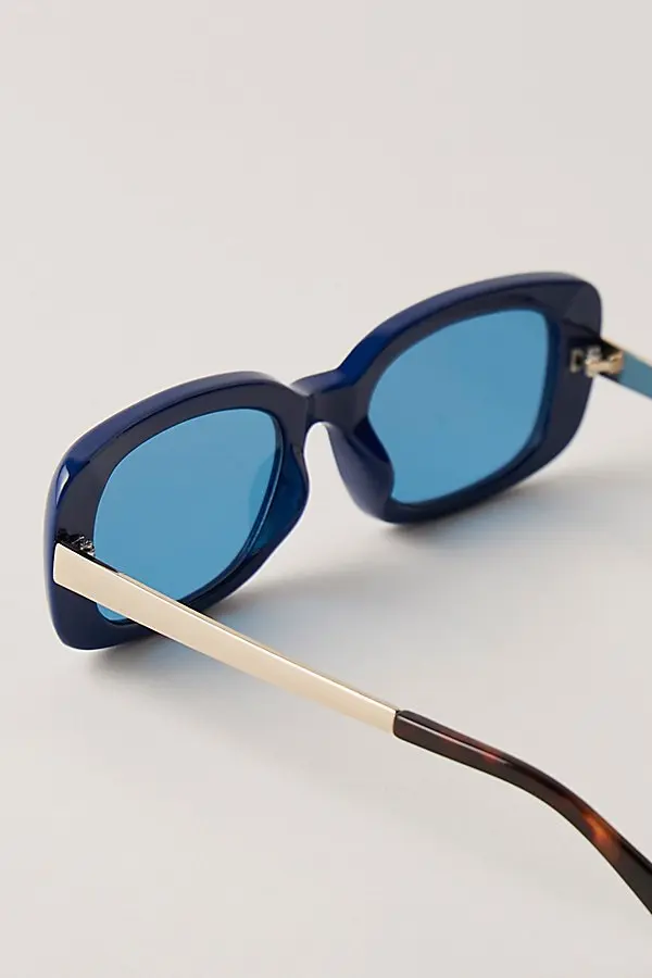Free People Sylvain Square Sunglasses - Midnight