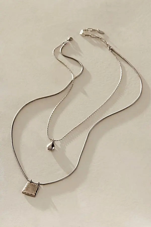 Free People Relic Pendant Layered Necklace - Silver