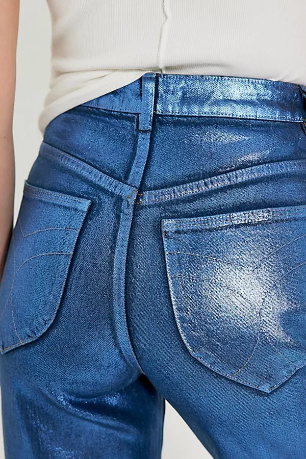 Rolla's Metallic Sailor High-rise Wide-leg Jeans
