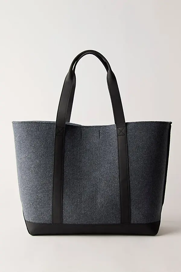 L.l.bean Leather Trim Wool Tote