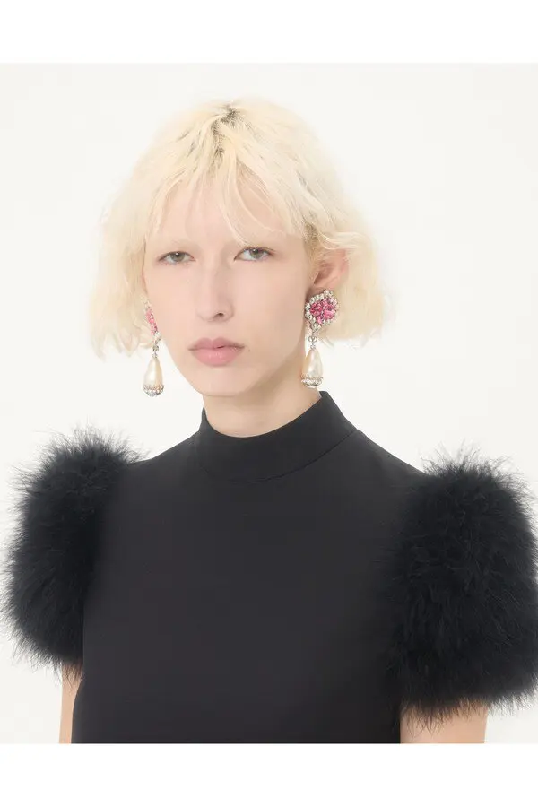 Valentino Garavani Pas Plus Earrings In Metal, Resin, Enamel And Crystals - Pink