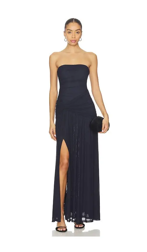NIA Abbott Kinney Strapless Maxi Dress - Midnight